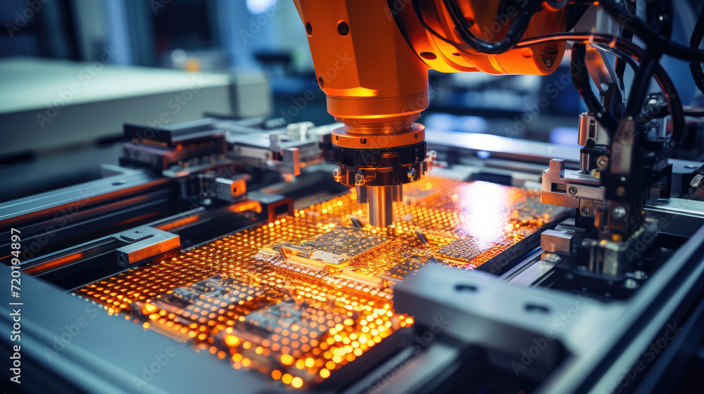 Component Installation and Quality Control of Circuit Board. Fully ...