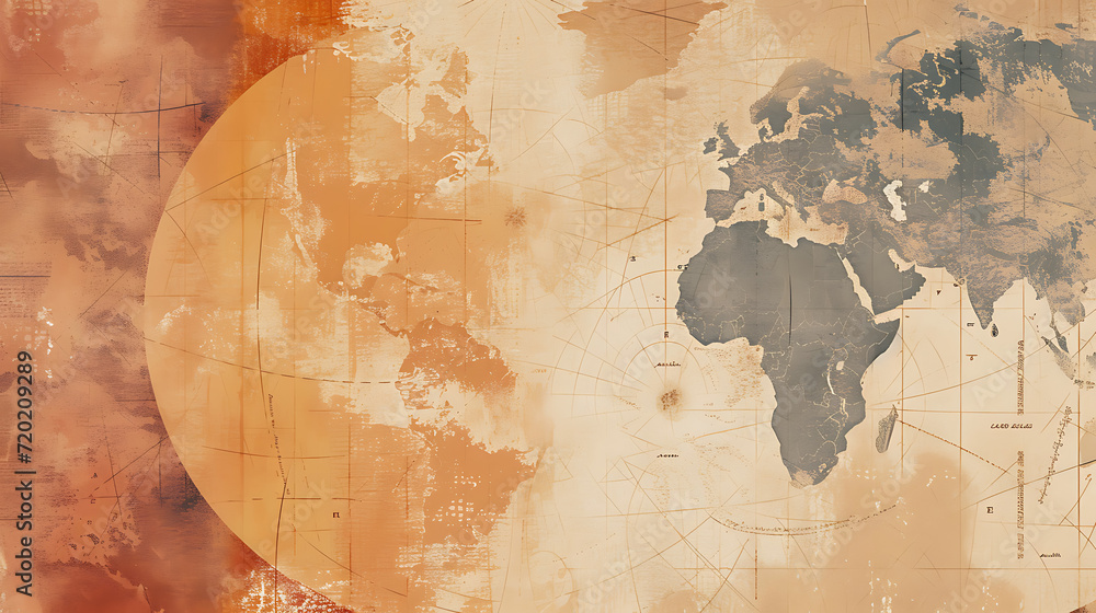 Vintage map-inspired gradient in muted earth tones with a grainy ...