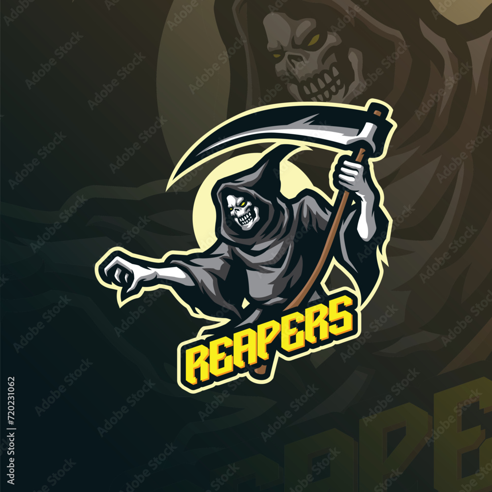 Reaper mascot logo design vector with modern illustration concept style ...