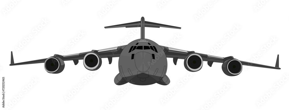 Boeing C-17 Military Cargo Aircraft Front View Vector Drawing Stock ...