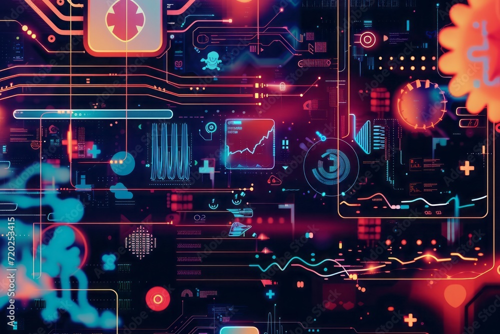 An abstract representation of a user interface for a revolutionary ...