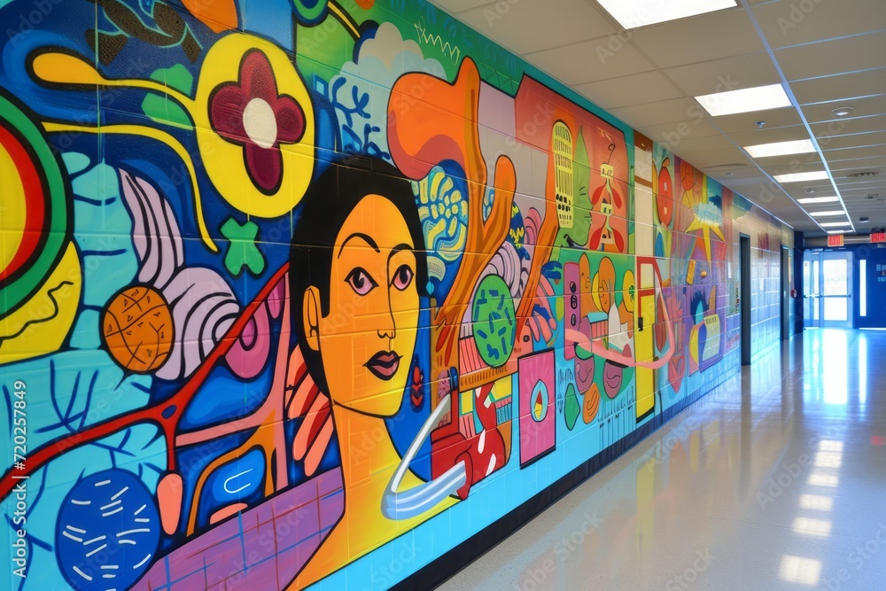 An artistic mural illustrating the importance of health literacy in ...