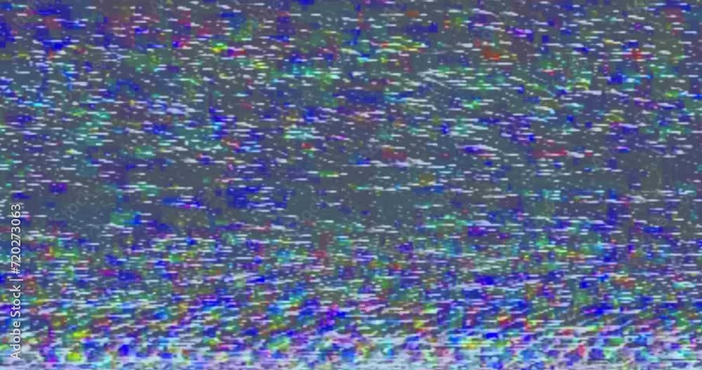 abstract multi color realistic screen glitch flickering, analog vintage ...