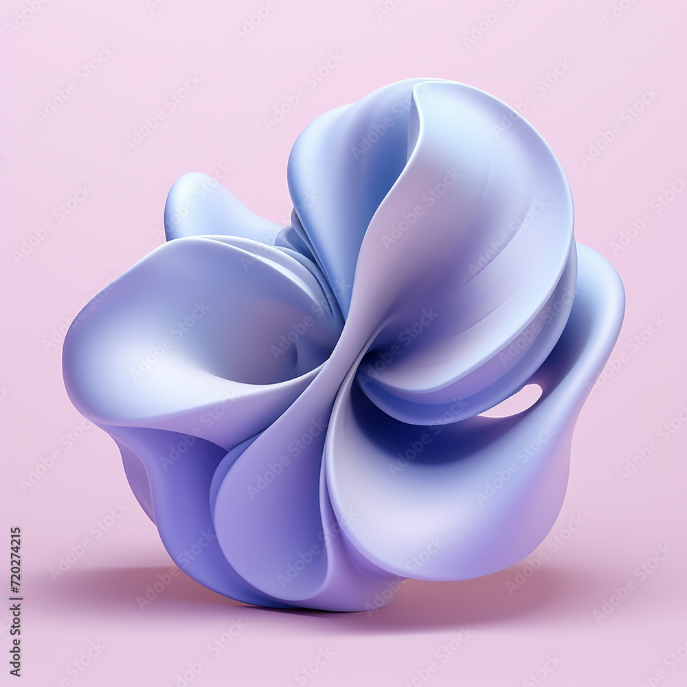 a simple 3D bulbose shape in the top right corner on a periwinkle ...