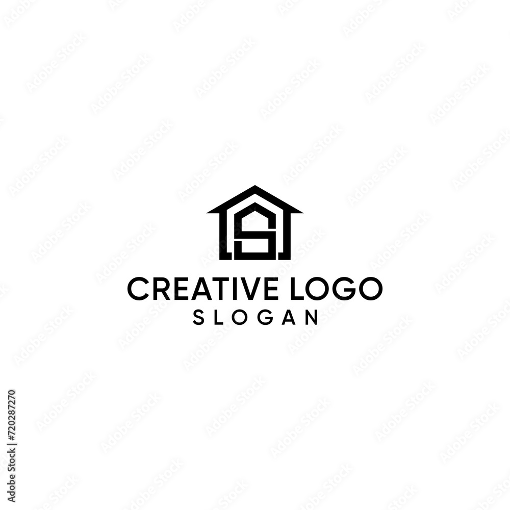 letter s home logo design Stock Vector | Adobe Stock
