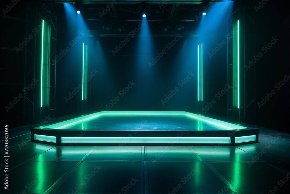 Modern dance stage light background with spotlight illuminated the ...