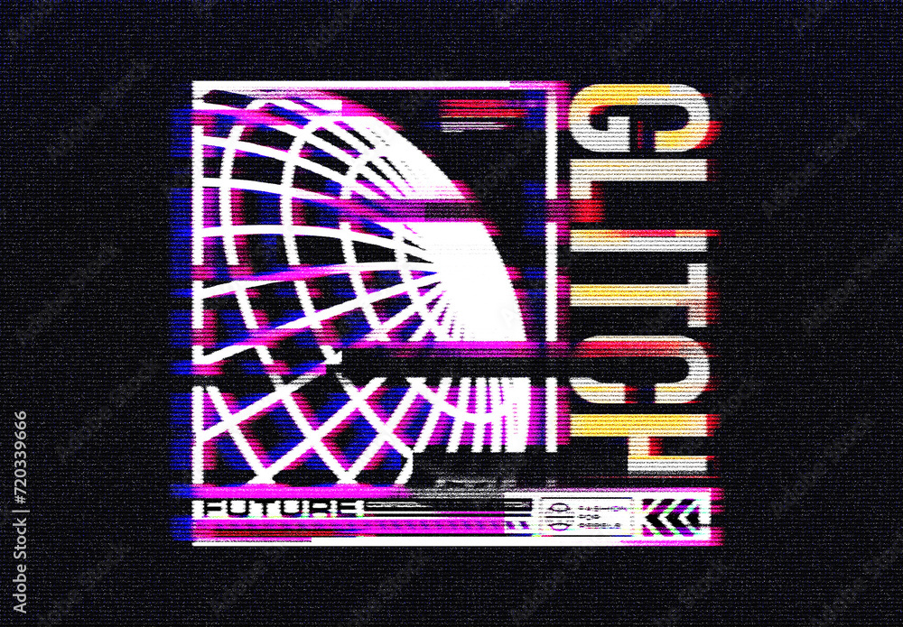 Glitch Distortion Logo Effect Mockup Stock Template | Adobe Stock