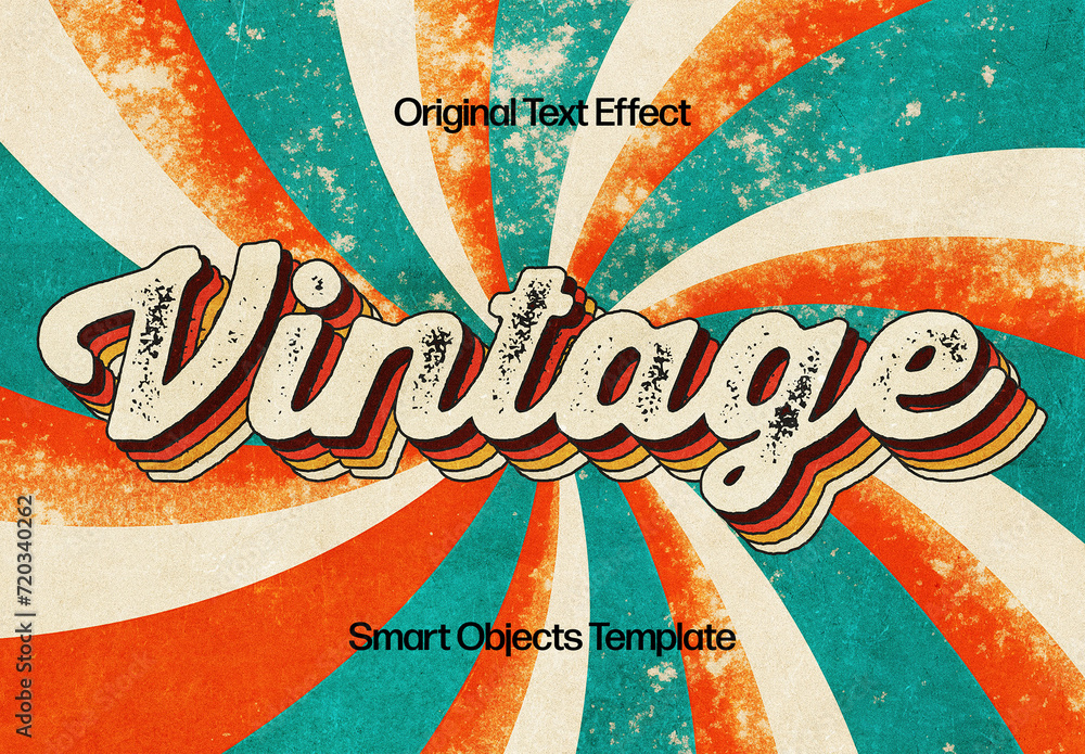 Retro Grunge Worn Text Effect Mockup With Generative AI Stock Template ...