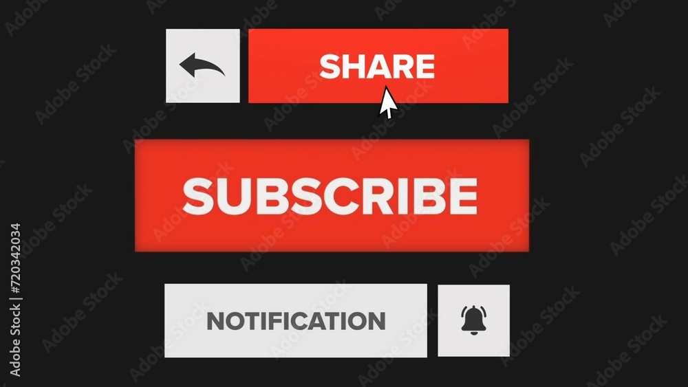Subscribe Share Like On Air Graphics Notification Pack V2 Stock ...