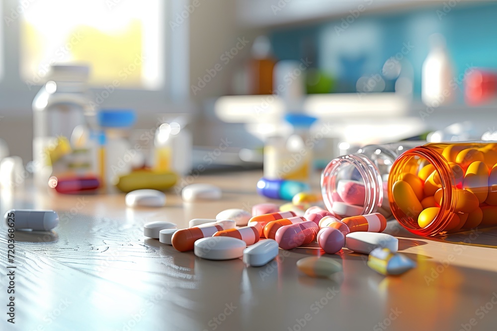 Tablets, pills, various medicaments, broad spectrum of medicines ...