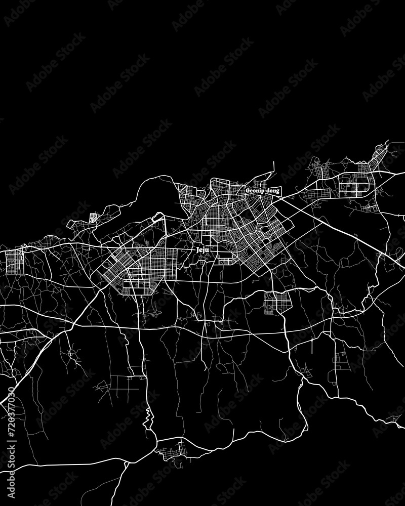Jeju South Korea Map, Detailed Dark Map of Jeju South Korea Stock ...