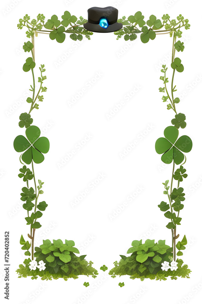 Clover Border Frame PNG Transparent Background Stock Illustration ...