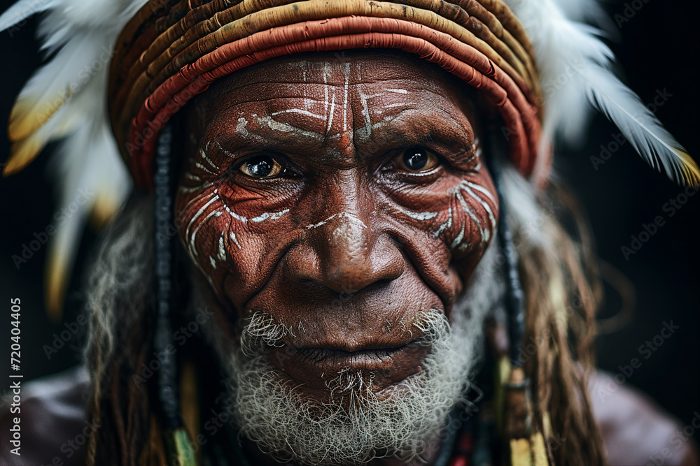 Generative AI close up photo of confident man native african tribe ...
