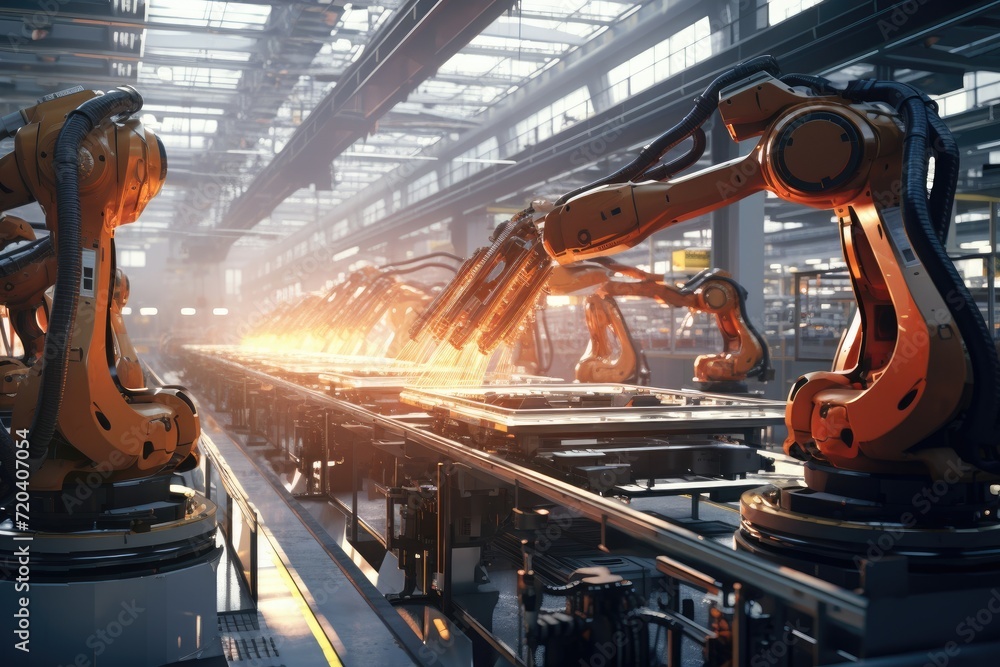 A bustling factory floor filled with a wide range of machines and ...