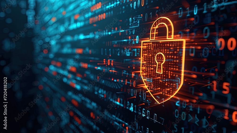 Digital padlock icons on digital world map background. Security and ...