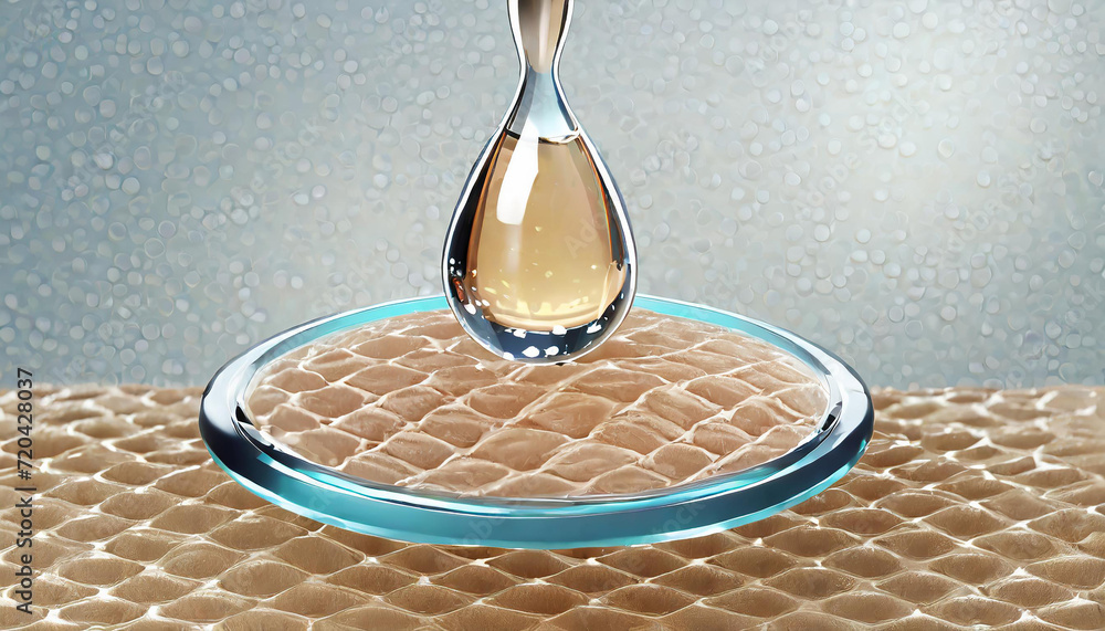 Cosmetic serum Oil drop on skin cell, Skin Repair, moisturizer ...