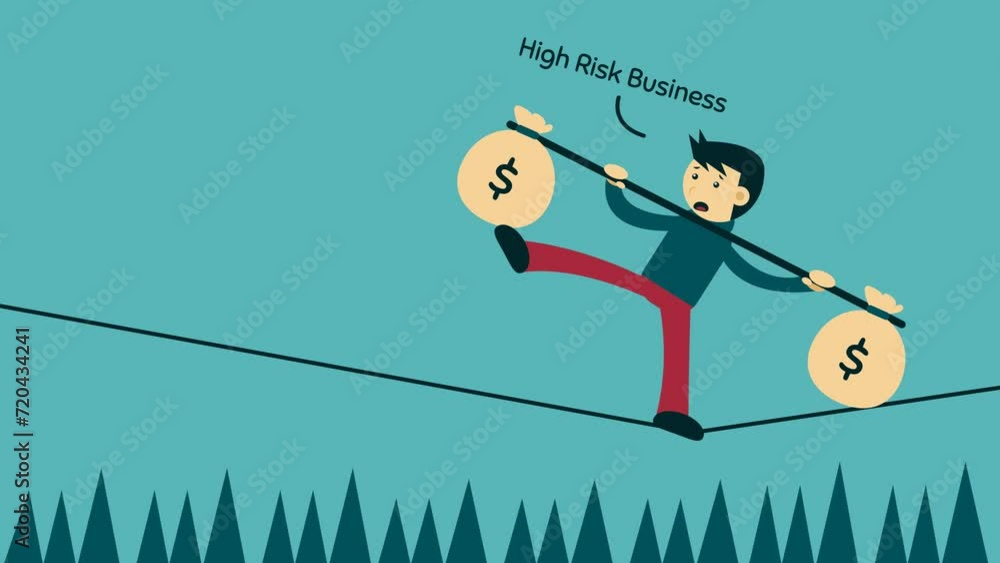 High Risk Business Illustration Animation. Animated Illustration of man ...