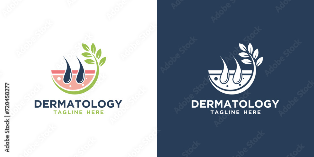 dermatology logo icon symbol. Treatment and transplantation concept ...