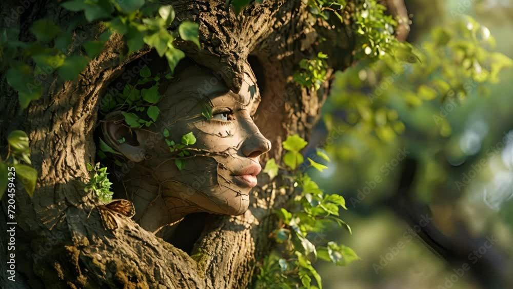 Wideo Stock: As she gazes out from her tree, the dryads heartshaped ...