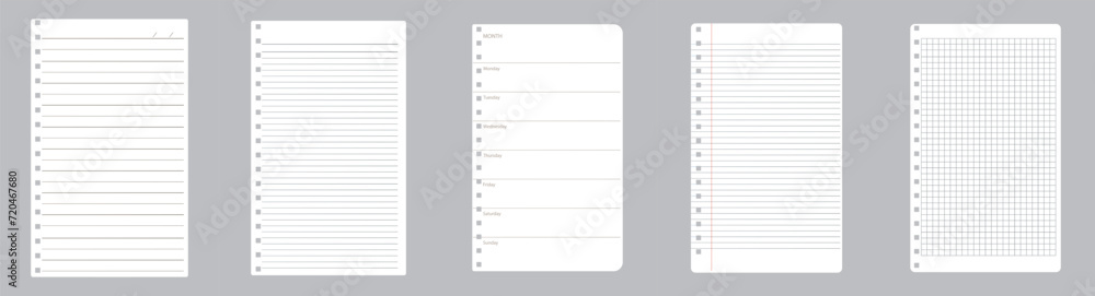 Creative vector illustration of realistic square, lined paper blank ...