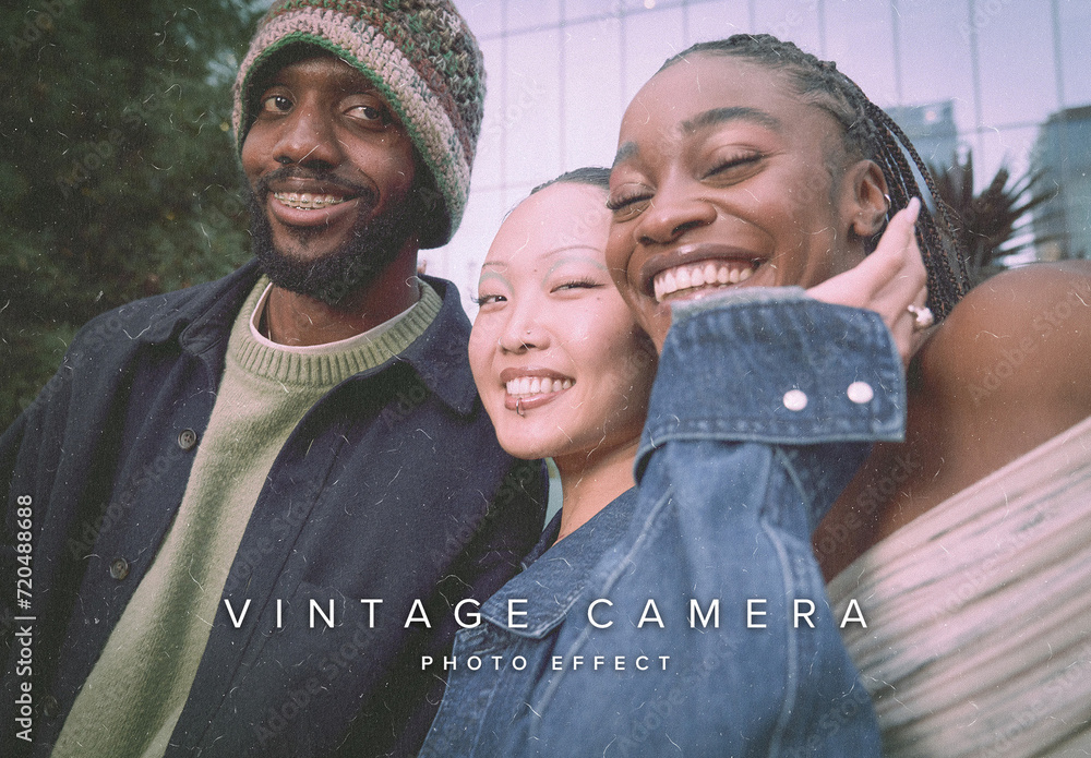 Vintage Camera Photo Effect Mockup Stock Template | Adobe Stock