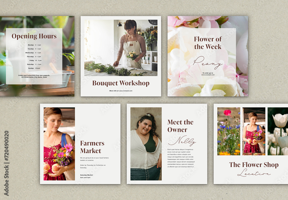Set of Social Media Posts Suitable for a Small Business Stock Template ...