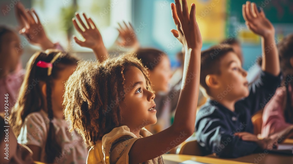 Students actively participating in class by responding and raising ...