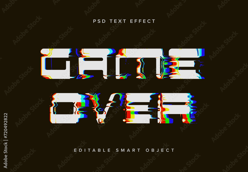 Dissolving Glitch Text Effect Mockup Stock Template | Adobe Stock