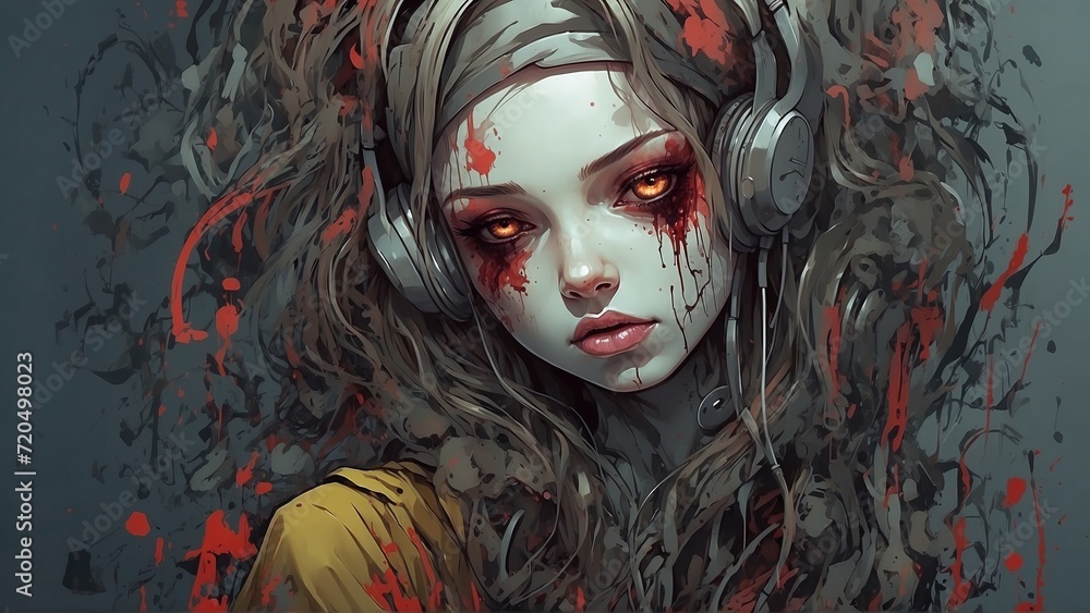 Dementia feeling girl, auditory hallucination mental illness suffering ...