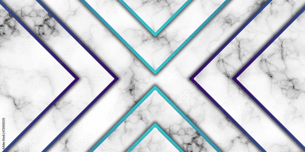Abstract black & white marble texture design with Blue geometric lines ...