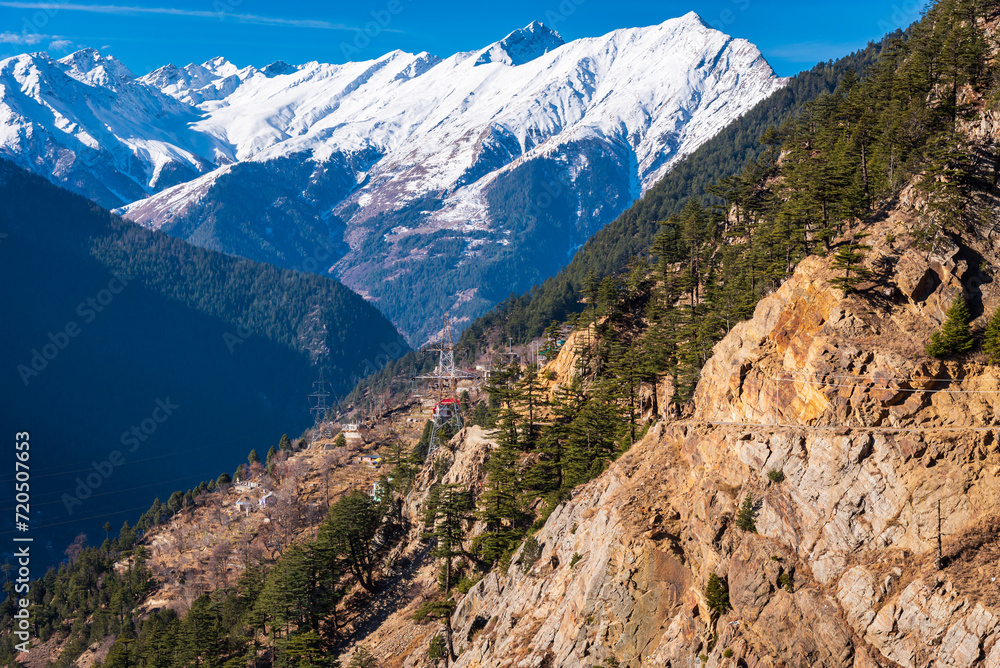 Beautiful panoramic view of Roghi, It is a small village famous for ...