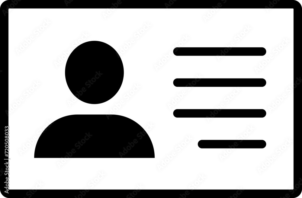ID card icon. driver license, staff identification card symbol in Line ...