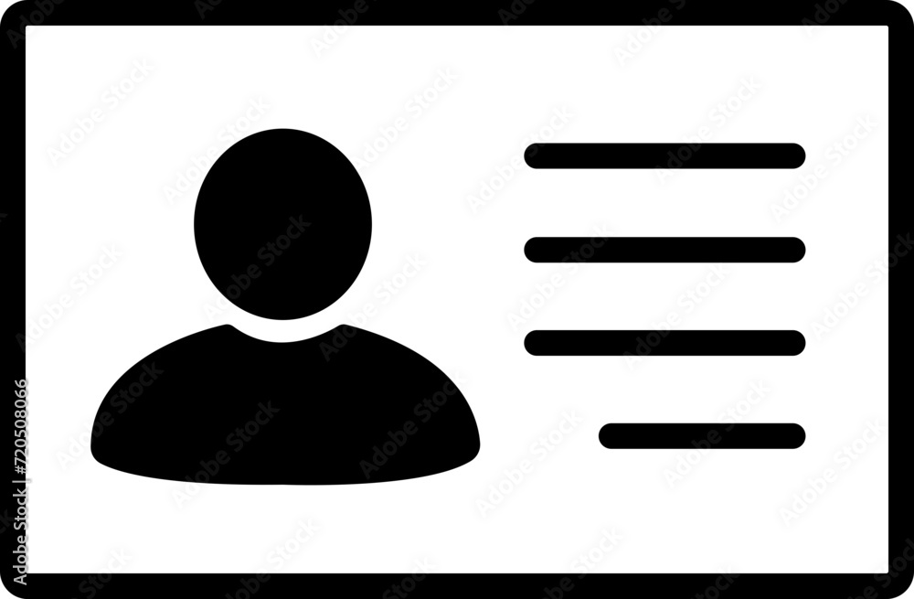 ID card icon. driver license, staff identification card symbol in Line ...