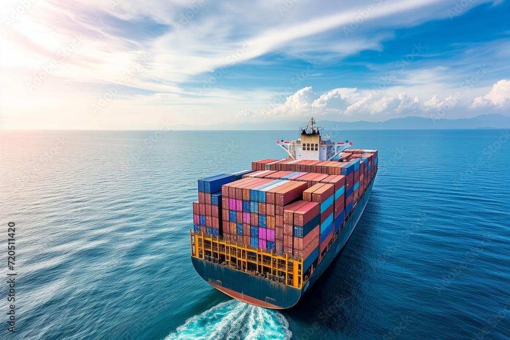 Global Shipping Industry, Cargo Ships And Containers Carrying Goods ...