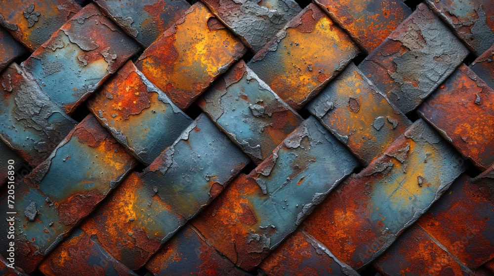 Mixed metal texture with a weaving of various metals and rust, creating ...