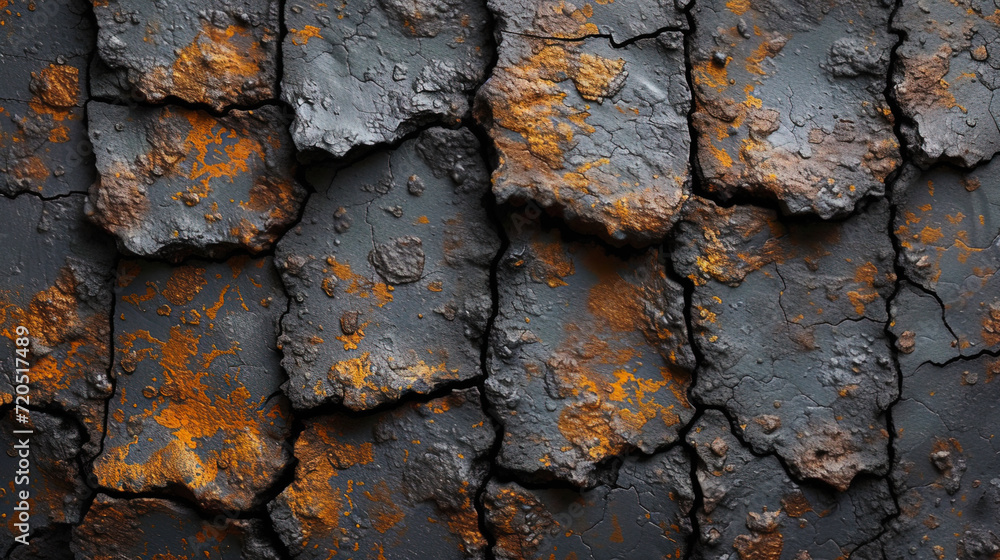 Oxidized cast iron broken texture with dark shades, creating the ...