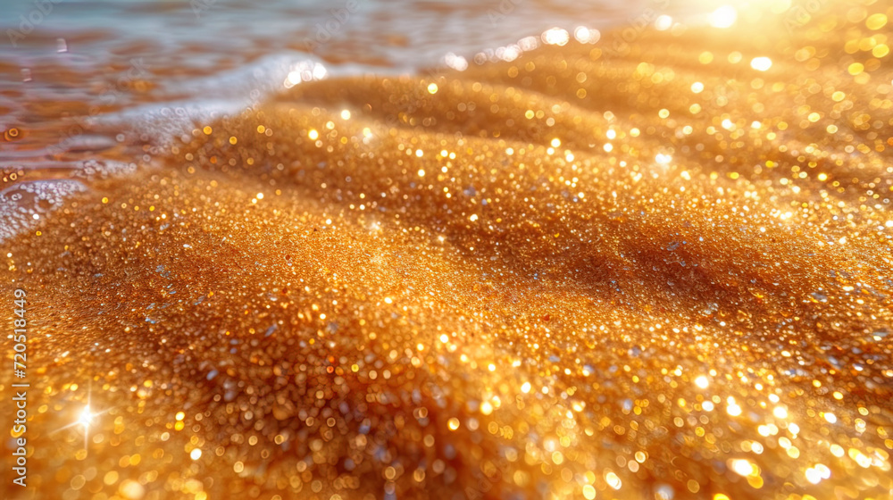 Sandy surface with crystal grains texture with large crystals that give ...