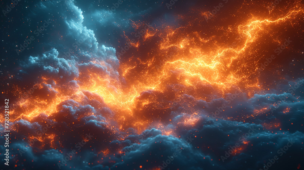 The sparkling texture of lightning brilliance and sparks inside ...