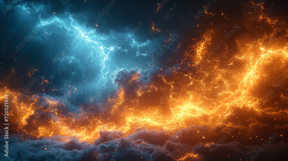 The sparkling texture of lightning brilliance and sparks inside ...