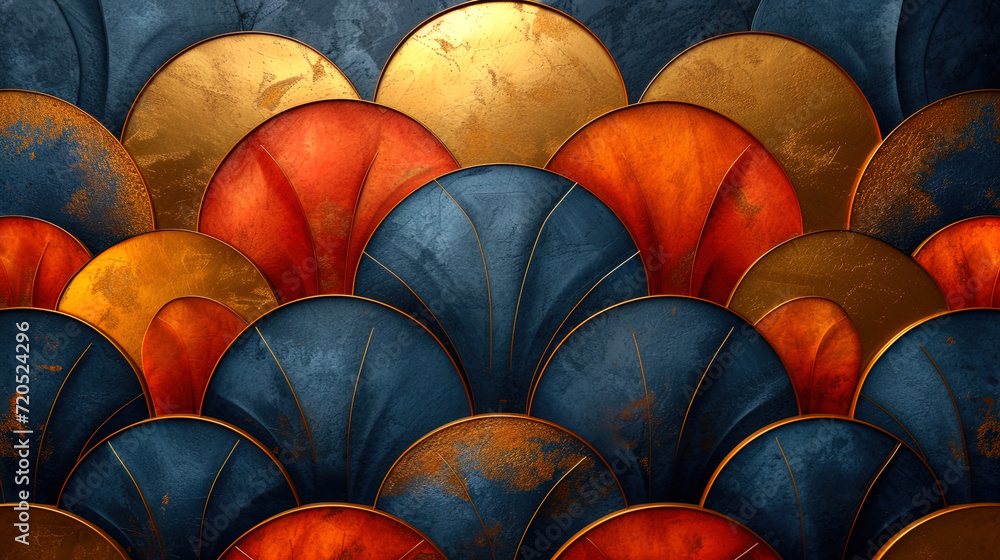 Wallpaper with an abstract pattern in the art deco style complex and ...