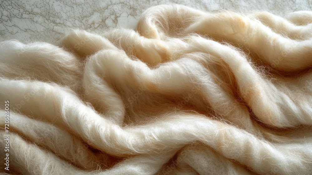 Woolen felt dense and rough texture formed by a layer of intertwined ...