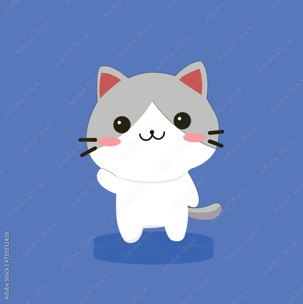 Cute-Cat-Say-hi-Cartoon-Vector-Illustration.-Cute-cat-saying-hello ...