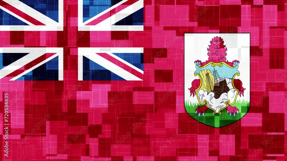 Bermuda flag wallpaper technology background animation, flags of the ...