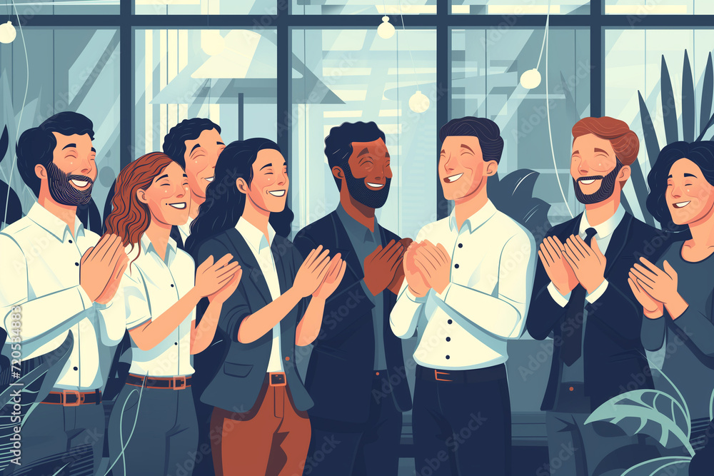 Illustration image capturing the moment of employee recognition with ...