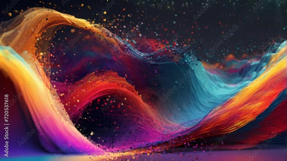 abstract colorful wave background video animation, Seamless Animation ...