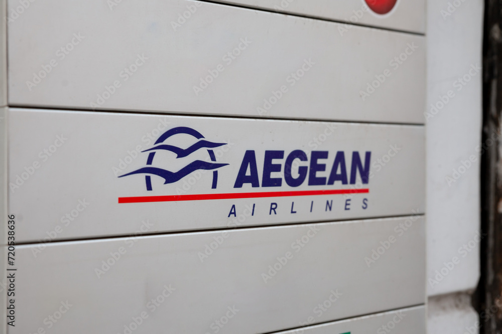 Picture of a sign with the logo of Aegean on their main reseller in ...