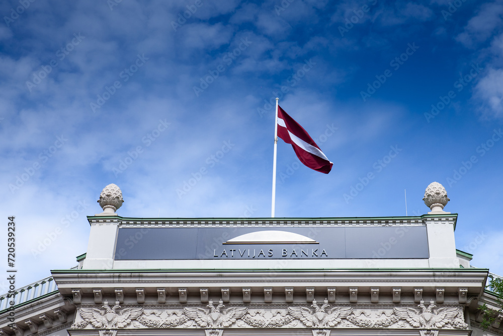 Picture of the main entrance of the headquarters of the central bank of ...
