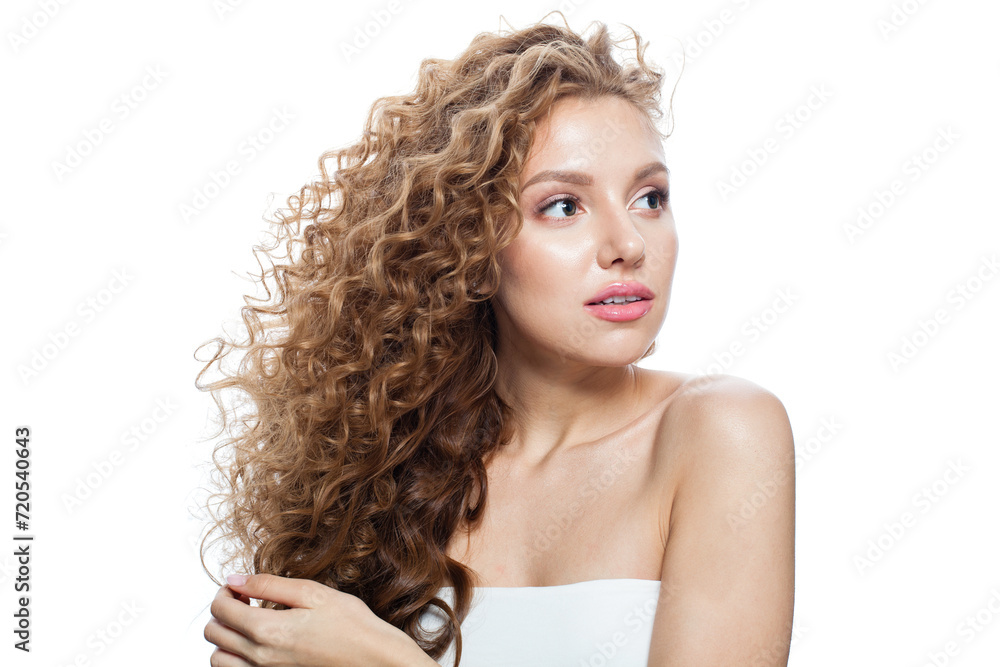 Elegant female model beauty portrait. Natural beauty woman with long ...