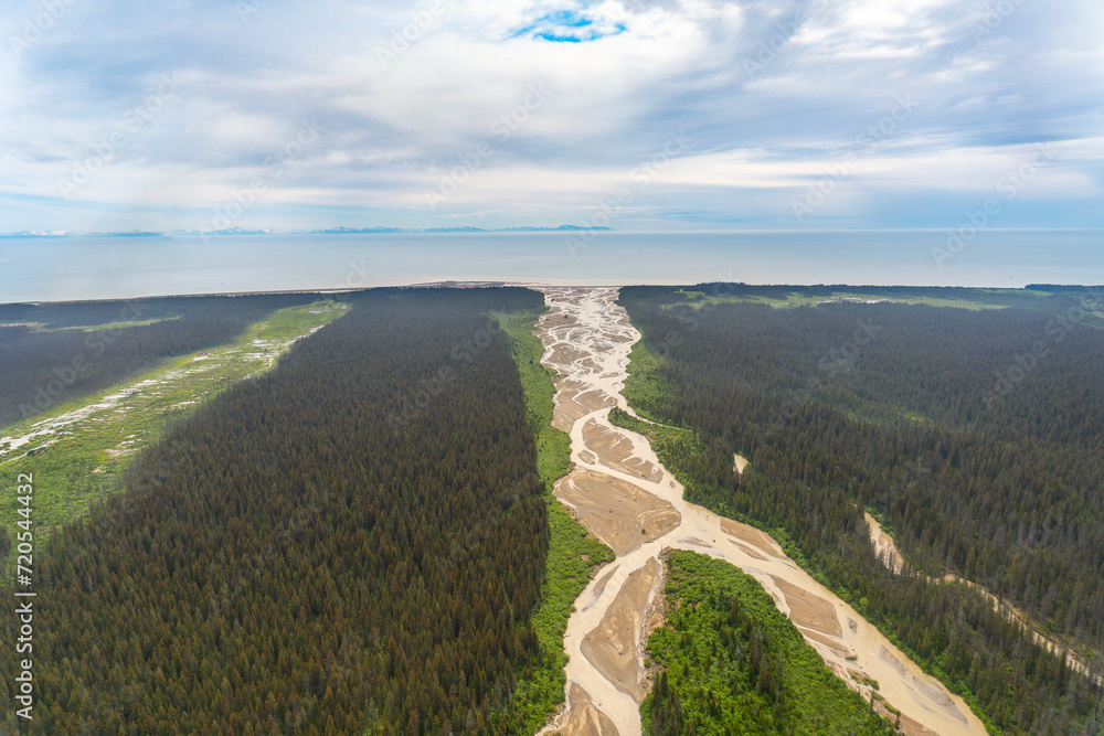 Middle Glacier creek in Lake Clark National Park and Preserve in Alaska ...