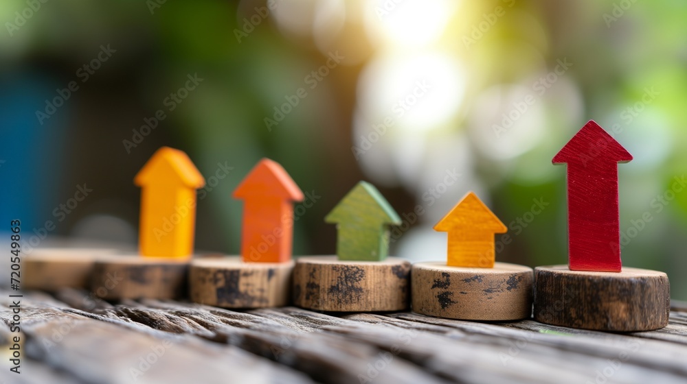 An upward curving arrow symbolizing financial growth and success ...